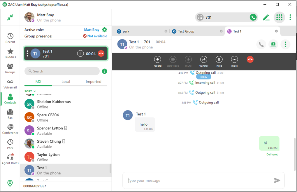 Zultys - ZAC 8 (desktop)